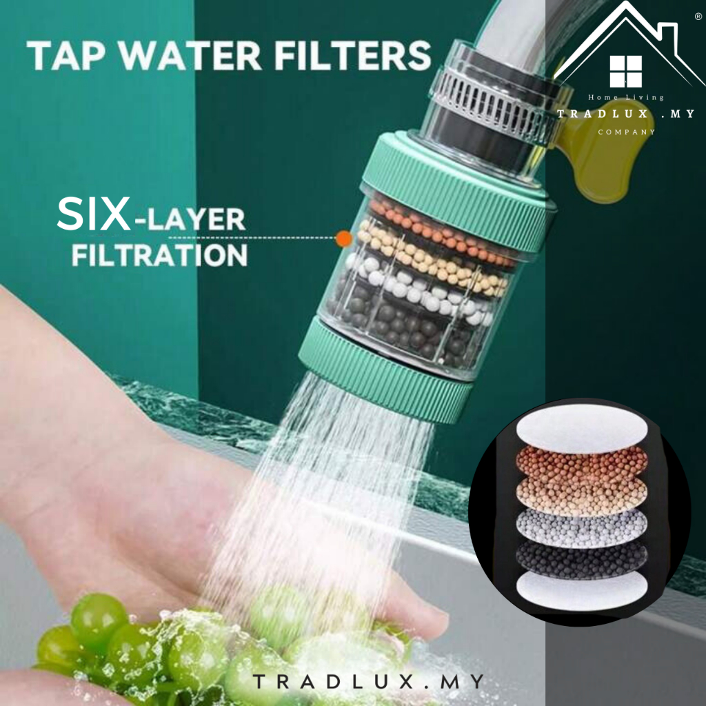 Faucet Purifier 5 Layers Faucet Filter Water Saving Bubbler Activated ...