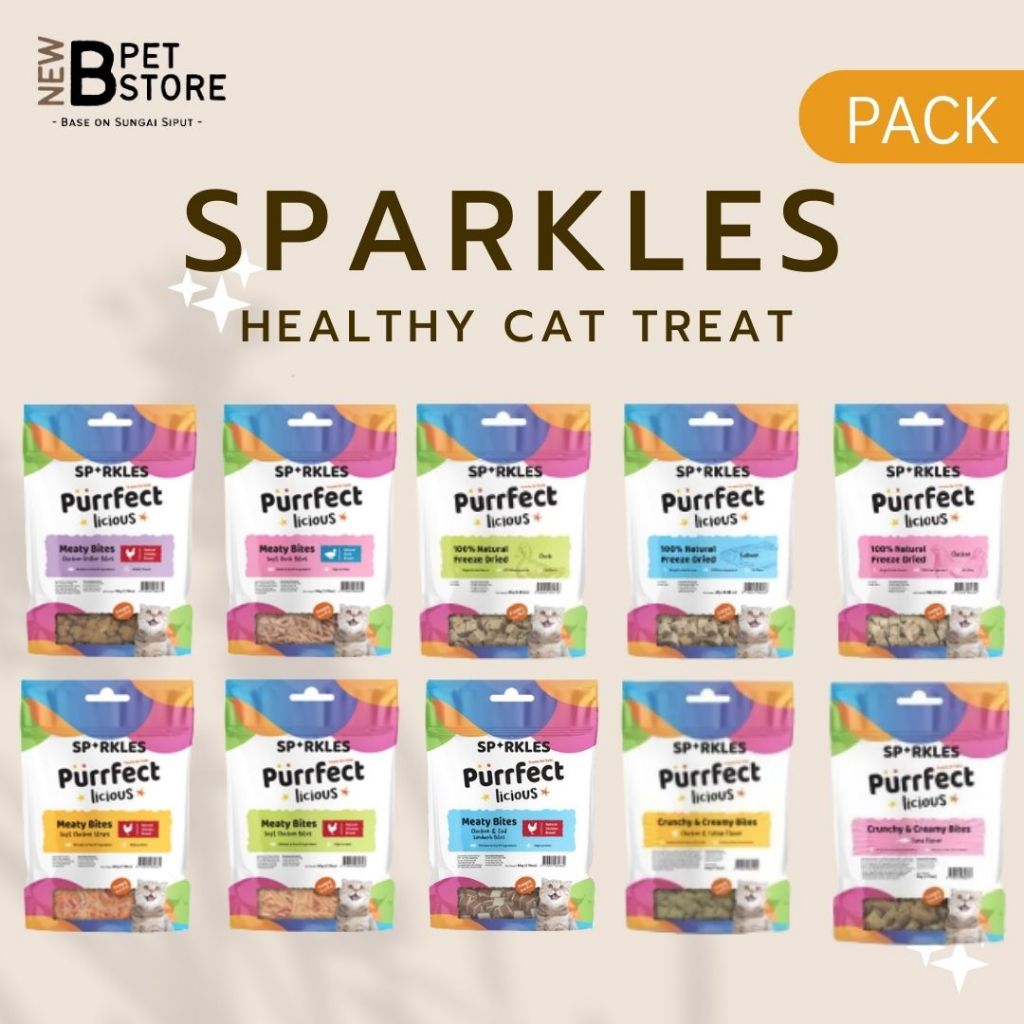 Sparkles Purrfect Licious Cat Treat (25-50G) Natural Healthy Treats ...
