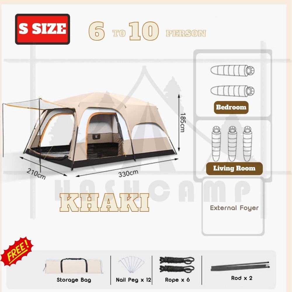 Family Camel Camping Khemah Besar 8 to 12 Person Tents Murah Kemah ...