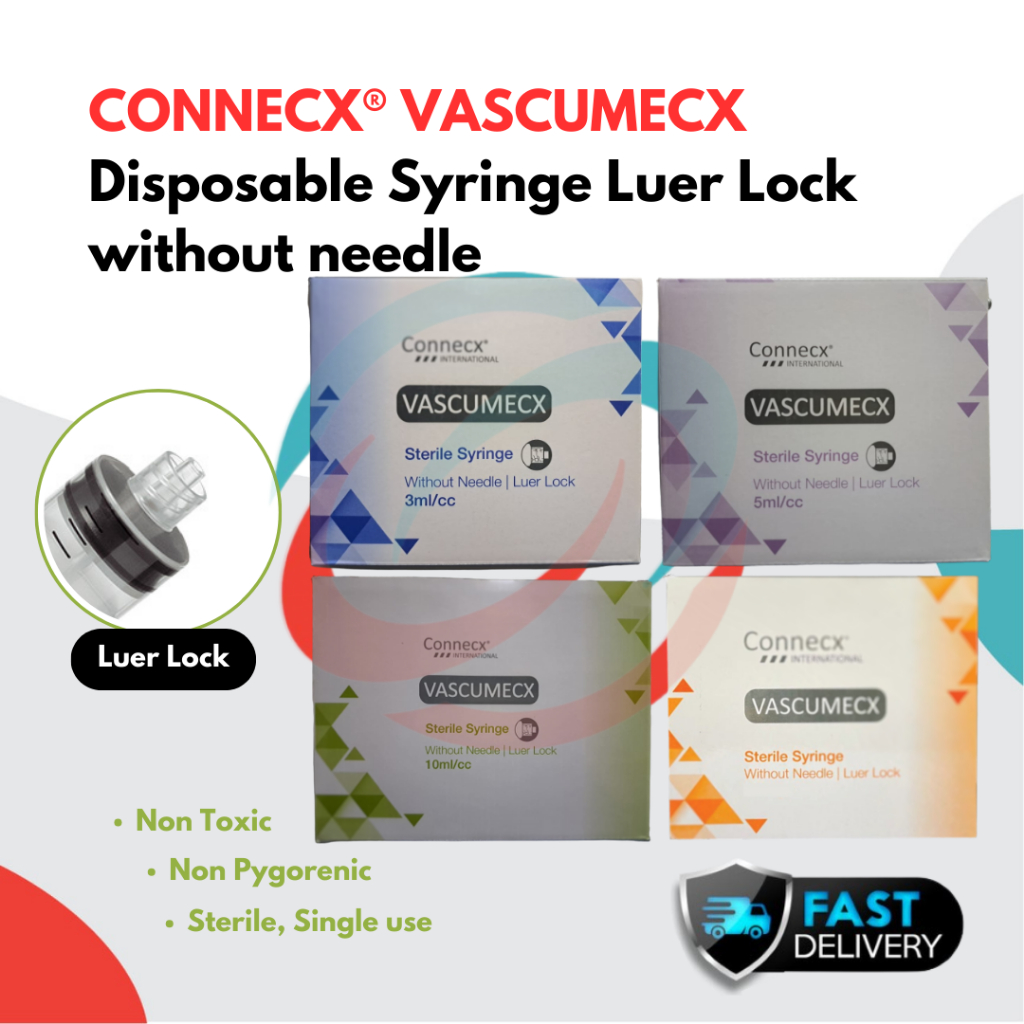 [READY STOCK] Connecx VASCUMECX Disposable Syringe Luer Lock without ...