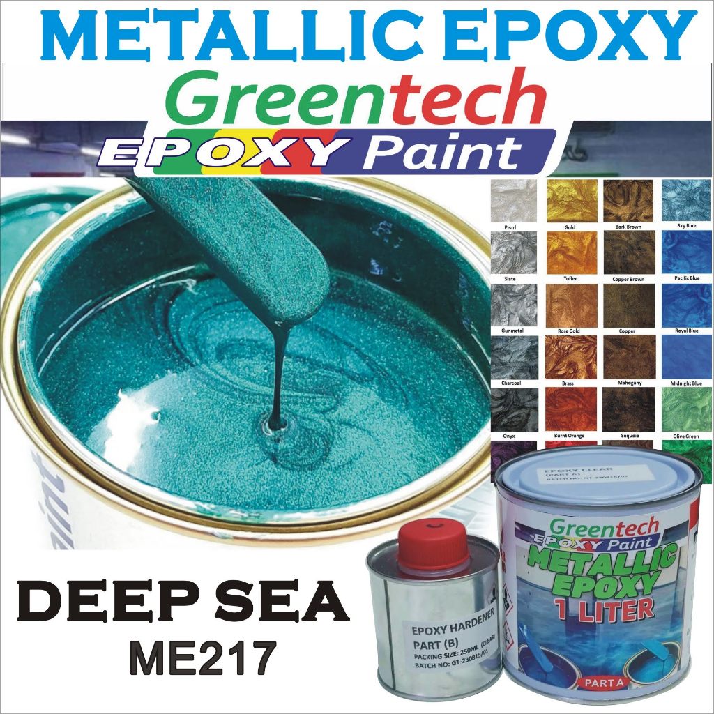 ME217 DEEP SEA ( Metallic Epoxy Paint ) 1L METALLIC EPOXY FLOOR PAINT ...