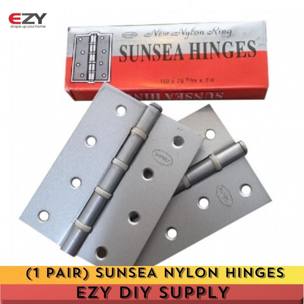 4 INCH SUNSEA NYLON HINGES (2pcs/set) with screw /ensel pintu | Shopee ...