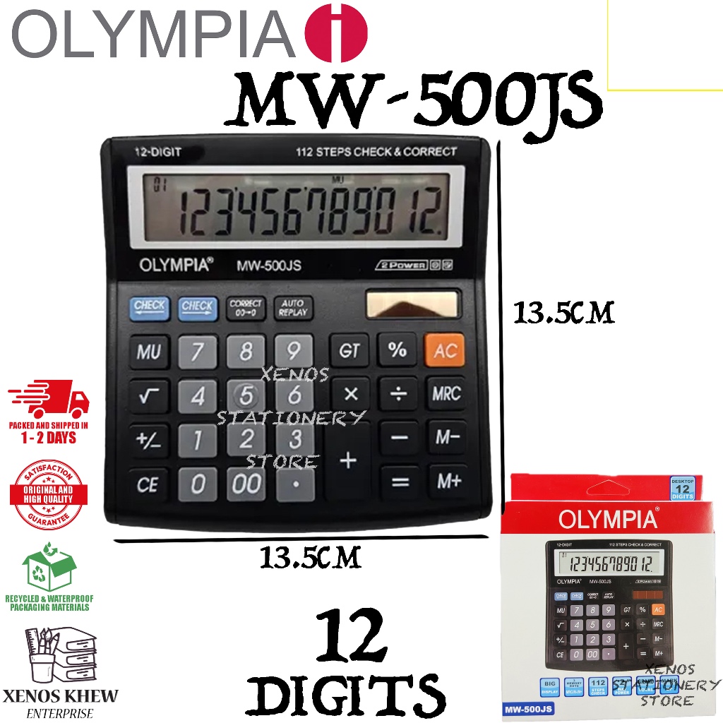 OLYMPIA MW-500JS CALCULATOR 12-DIGITS DESKTOP CALCULATOR / OLYMPIA ...