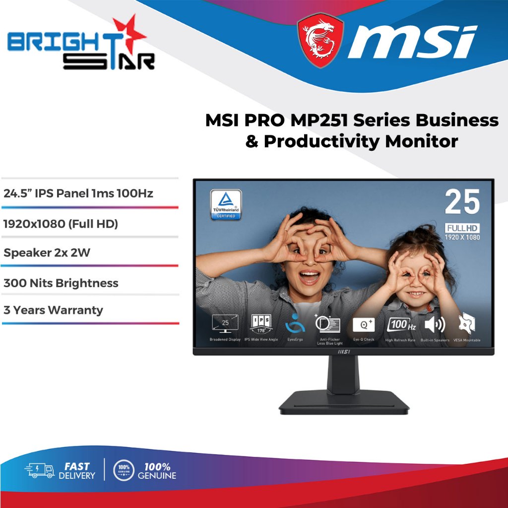 MSI PRO MP251 Series Business & Productivity Monitor | Shopee Malaysia