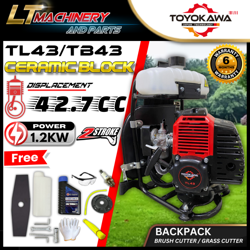 TOYOKAWA TL43/TB43 Brush Cutter (Ceramic Block) 43cc Mesin Rumput Heavy ...
