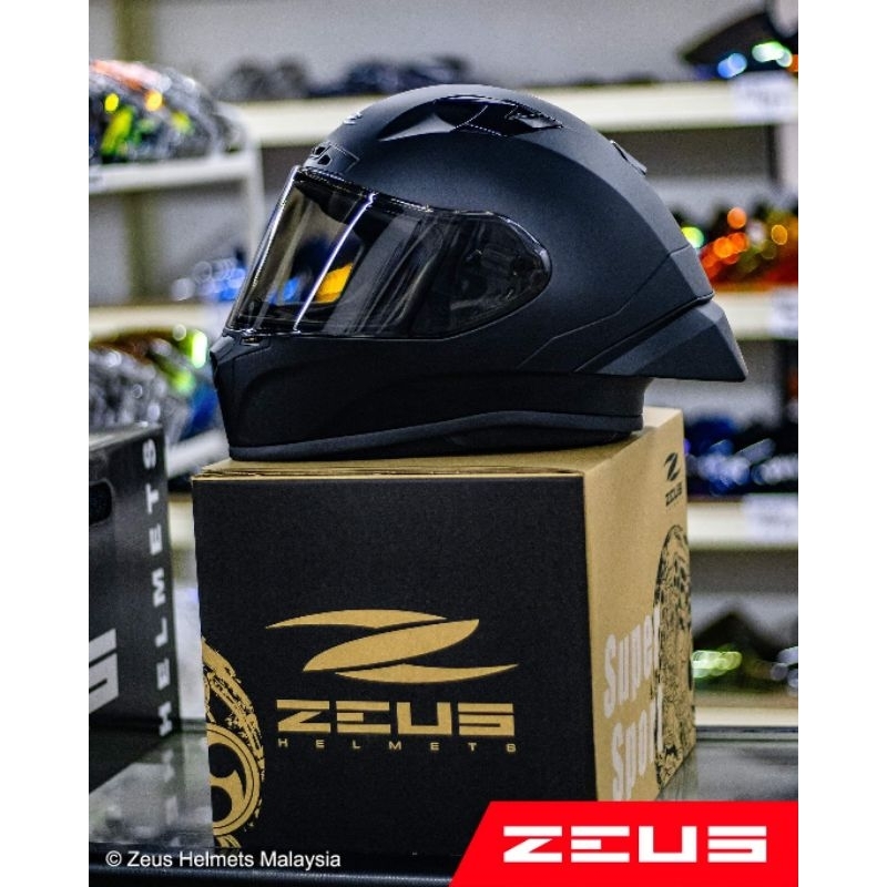 Zeus ZS-826 Fullface MattBlack | Shopee Malaysia
