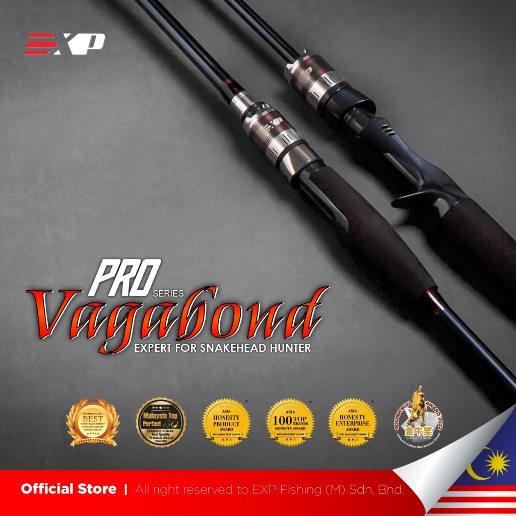 EXP VAGABOND ROD Carbon Fiber 2PCS & Butt Joint Fishing Rod Light ...