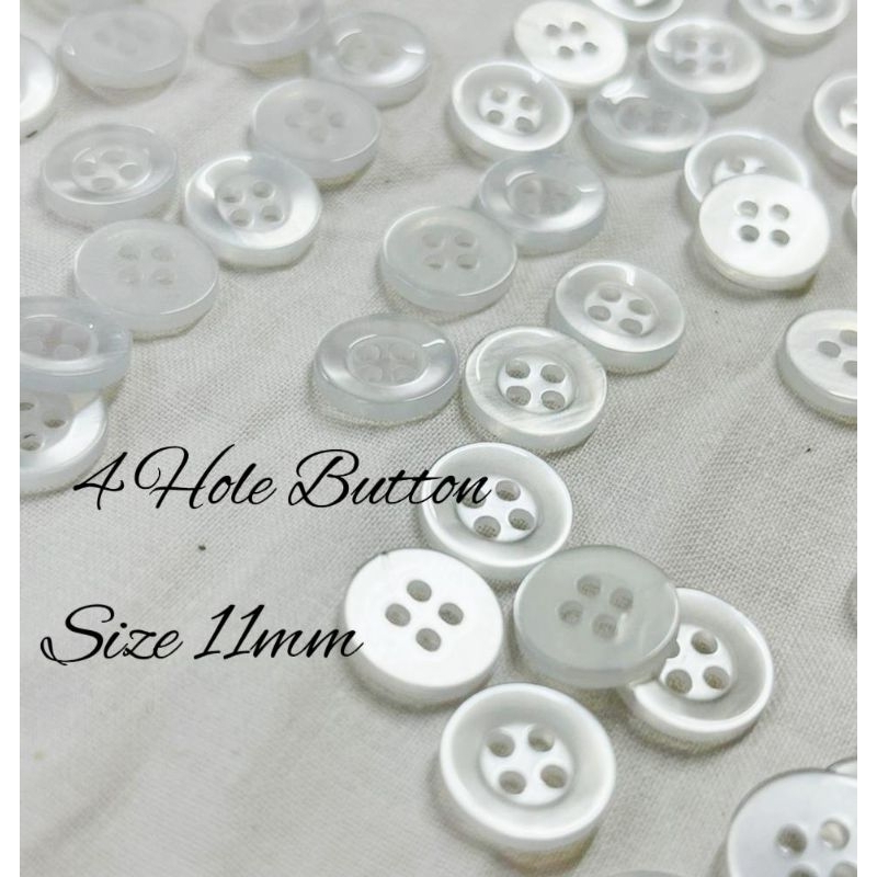 [144PCS] White Colour 4 Hole Button /Butang Baju Biasa /Butang Kemeja ...
