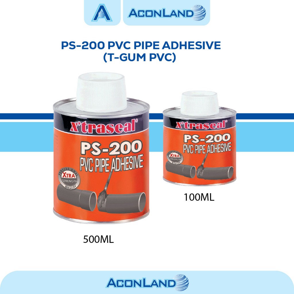 Xtraseal PS-200 PVC Pipe Adhesive Gum | PVC Gum 500ml 100ml | Shopee ...
