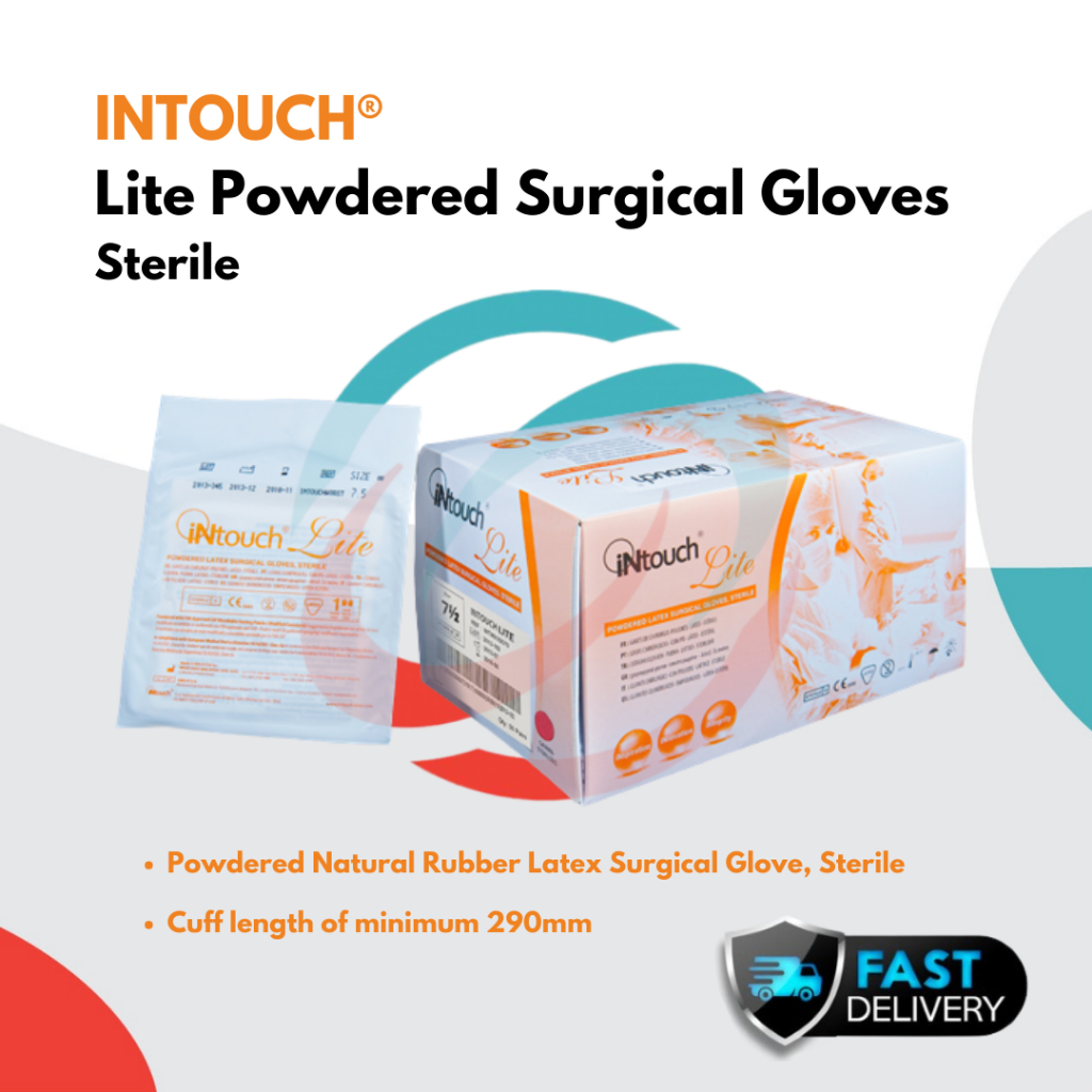 [READY STOCK] INtouch® Lite Powdered Surgical Gloves (50 Pairs/Box ...