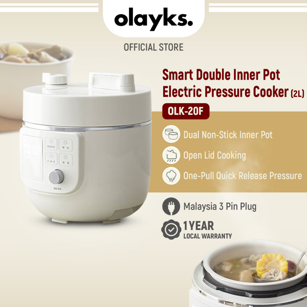 Olayks Smart Double Inner Pot Electric Pressure Cooker Multifunction Rice Cooker(2L) 多功能电压力锅 ...