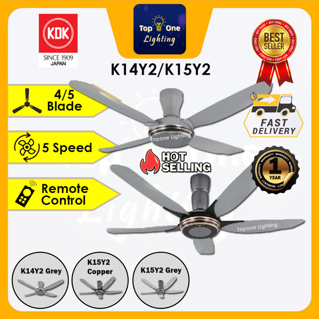 KDK K14Y2 / KDK K15Y2 56'' / 60" Inch V-TOUCH SERIES 5 Speed AC MOTOR ...