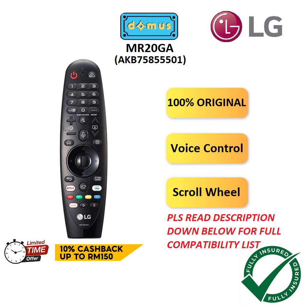 100% ORIGINAL LG Magic Remote Control for Selected 2018 2019 and 2020 LG Smart TV AN-MR20GA ...