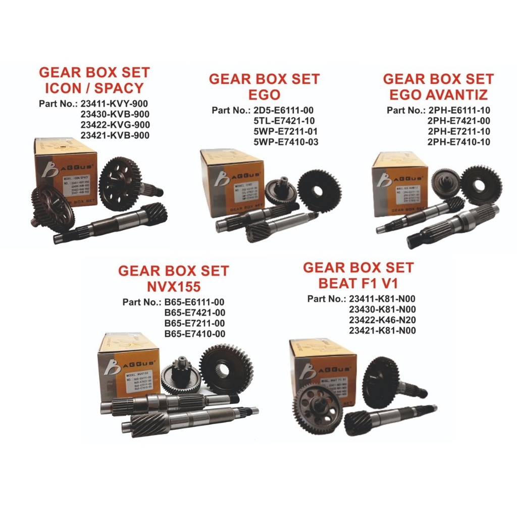 GEAR BOX SET 0 ICON SPACY EGO AVANTIZ SOLARIZ NEX110 BEAT110 BEAT ...