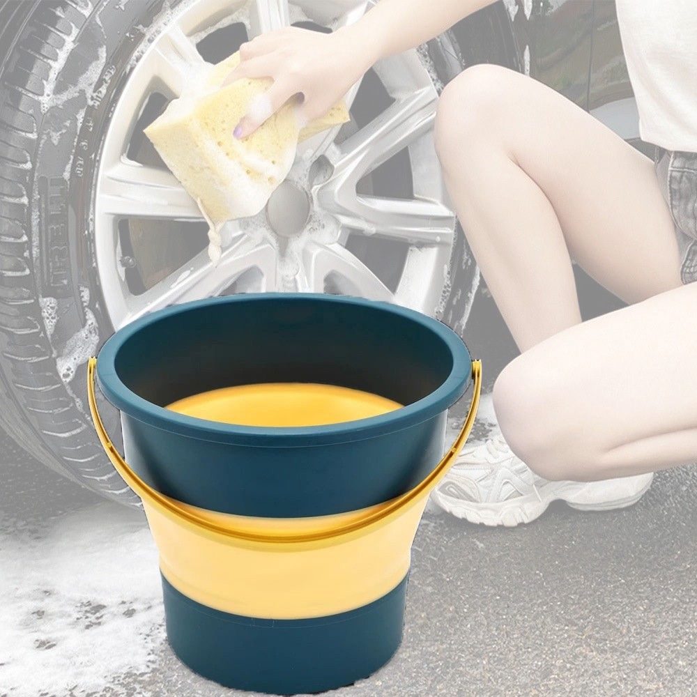 Foldable 17L 10L Pail Washing Car Wash Washing Bucket Portable Bucket ...