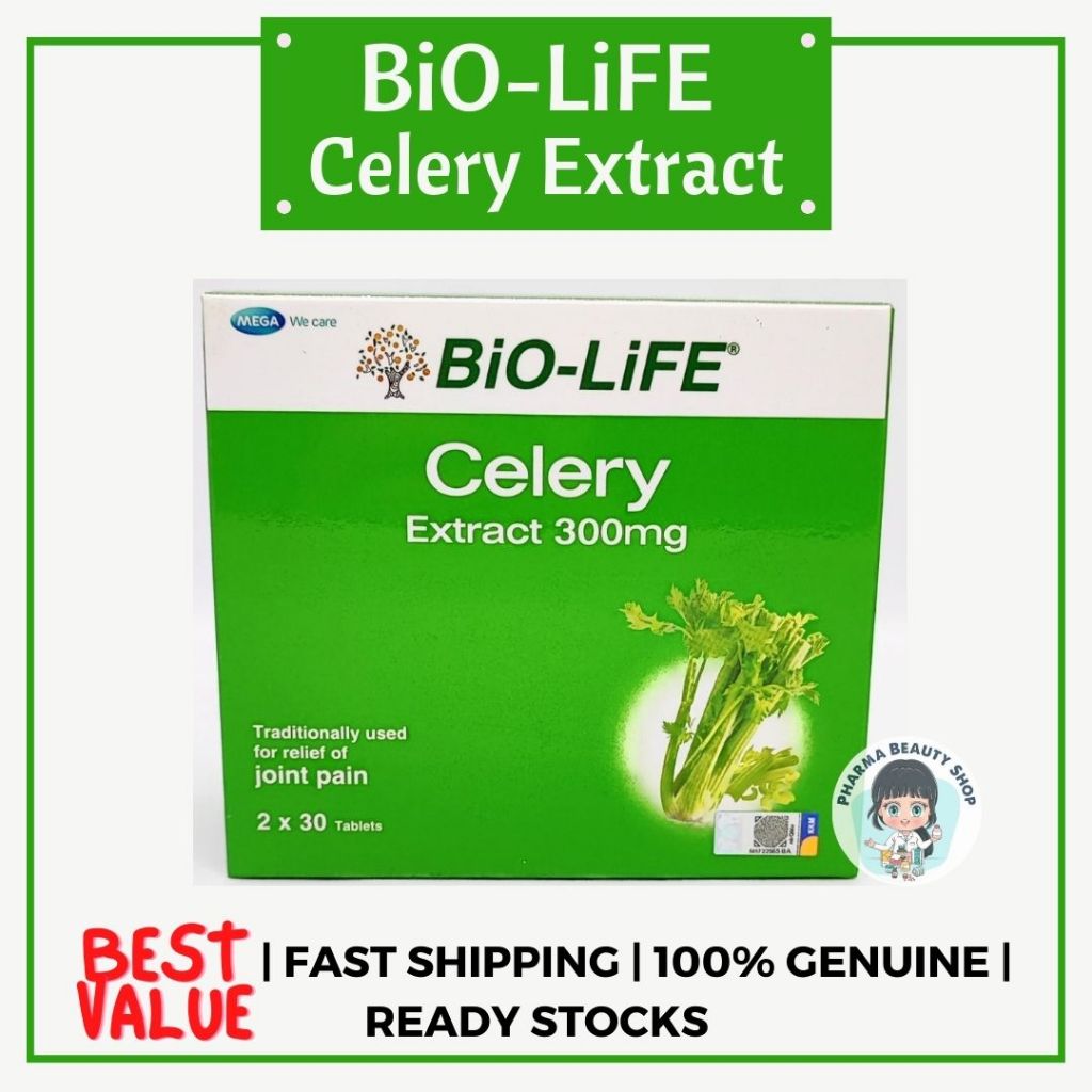 BiO-LiFE Celery Extract 300mg 2 x 30 tablets/ 2 x 100 tablets (For ...