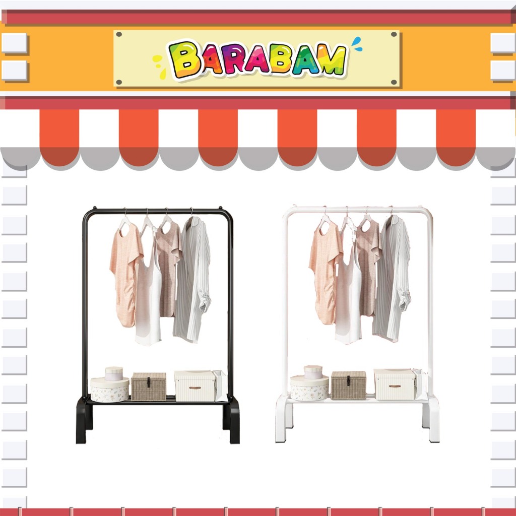 Barabam [Per Pcs] Clothing Hanger Rack Heavy Duty Double Rods Ampaian ...
