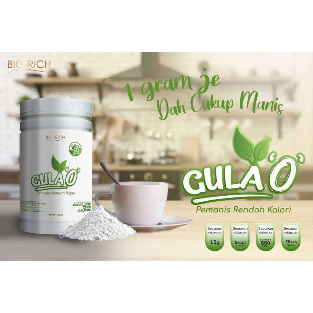 BIORICH GULA O ZERO CALORI Sugar Free Low Fat Natural pengganti gula ...