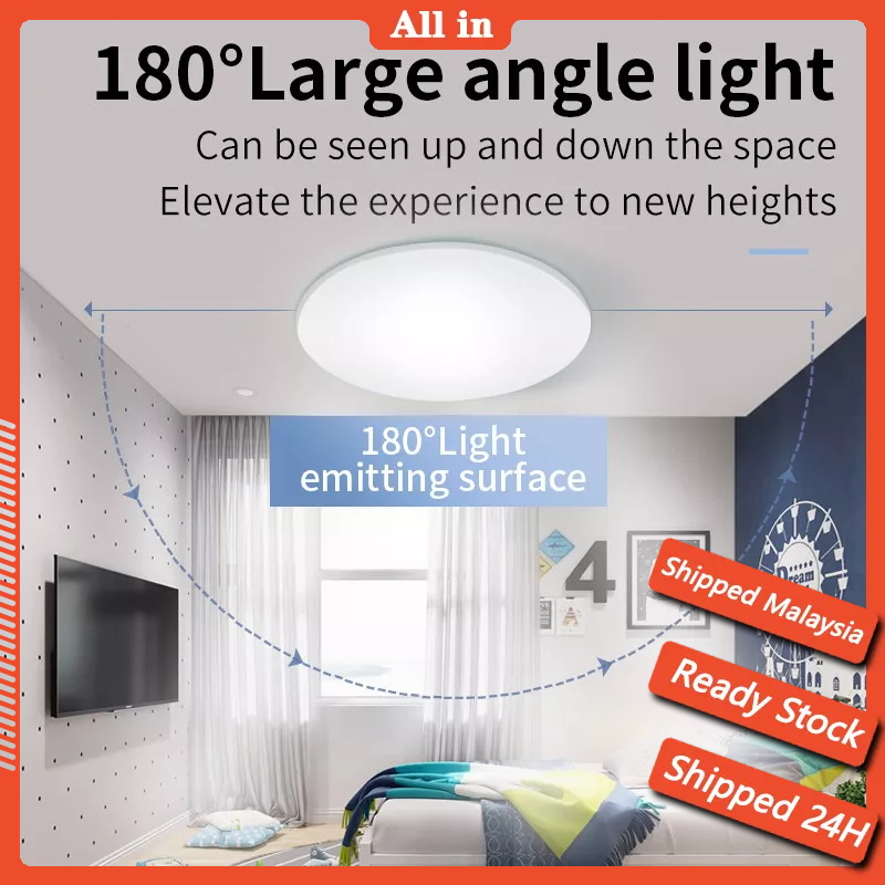 33CM LED Ceiling Light / 3 Color Remote Dimmable LED Surface Flush ...