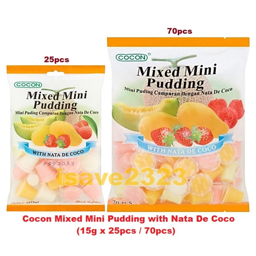 [HALAL] Cocon Mixed Mini Pudding with Nata De Coco (15g x 25pcs / 70pcs ...