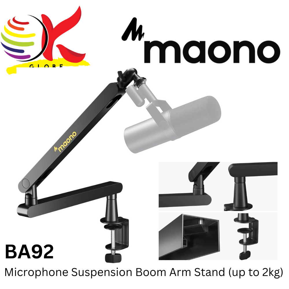 MAONO BA92 ADJUSTABLE & ROTATABLE MICROPHONE SUSPENSION BOOM ARM STAND ...