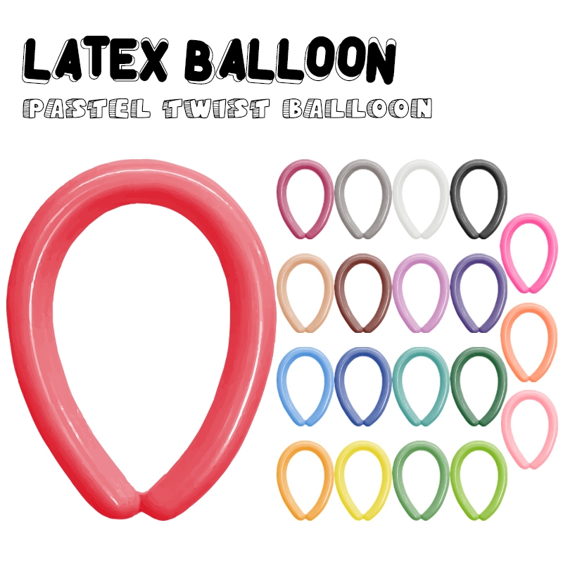 [PANDA] 260 Pastel Latex Twist Balloon Long Balloon Pastel Matt Belon ...