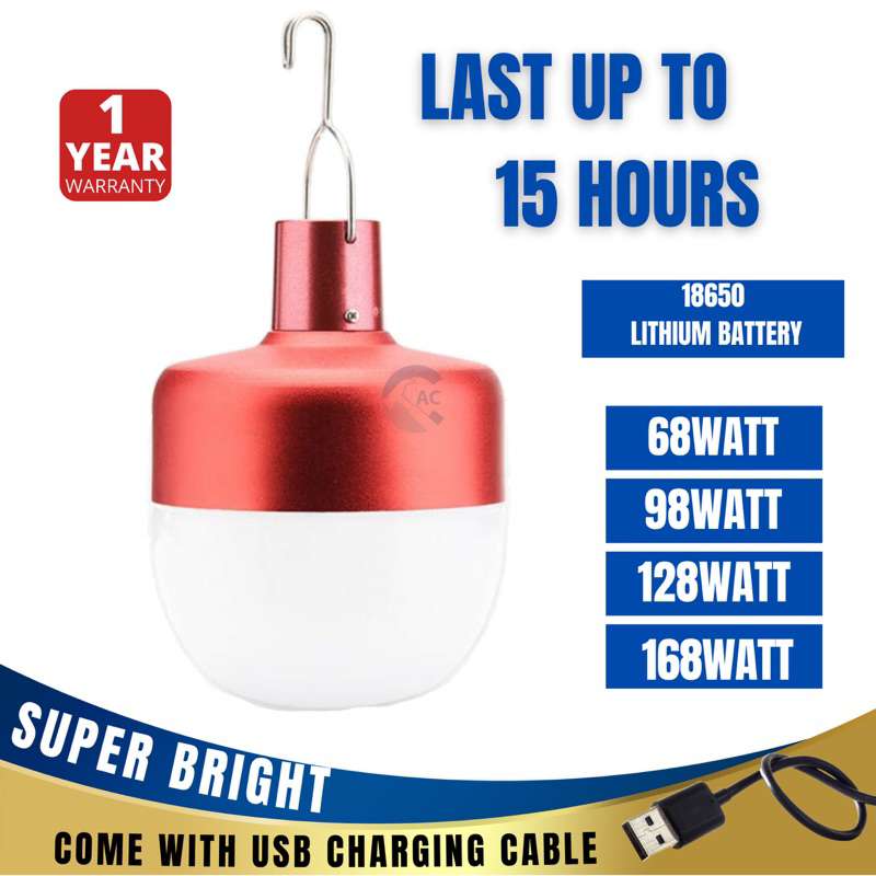 Led Bulb Recharge | Lampu Cas 68watt 98watt 128watt 168watt ...