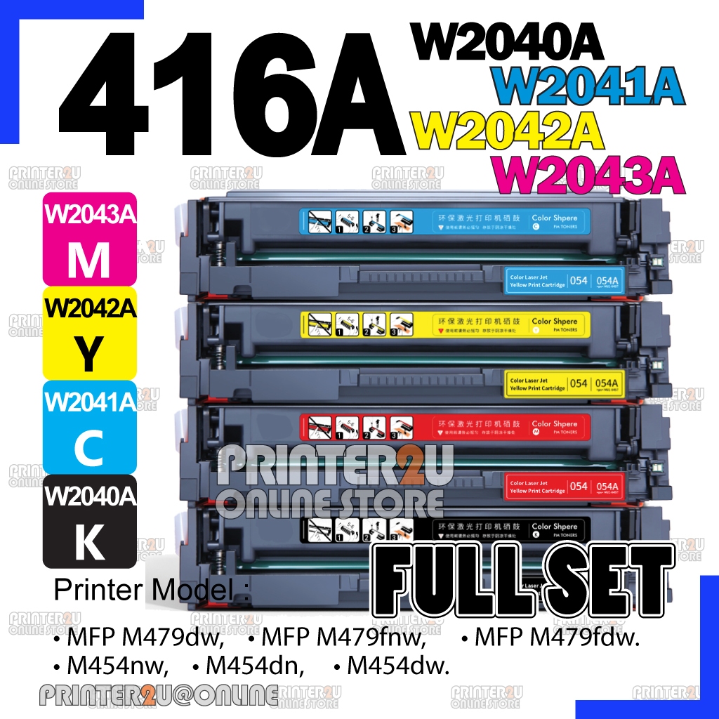 FULL SET 416A W2040A W2041A W2042A W2043A Compatible To HP Laserjet Pro ...