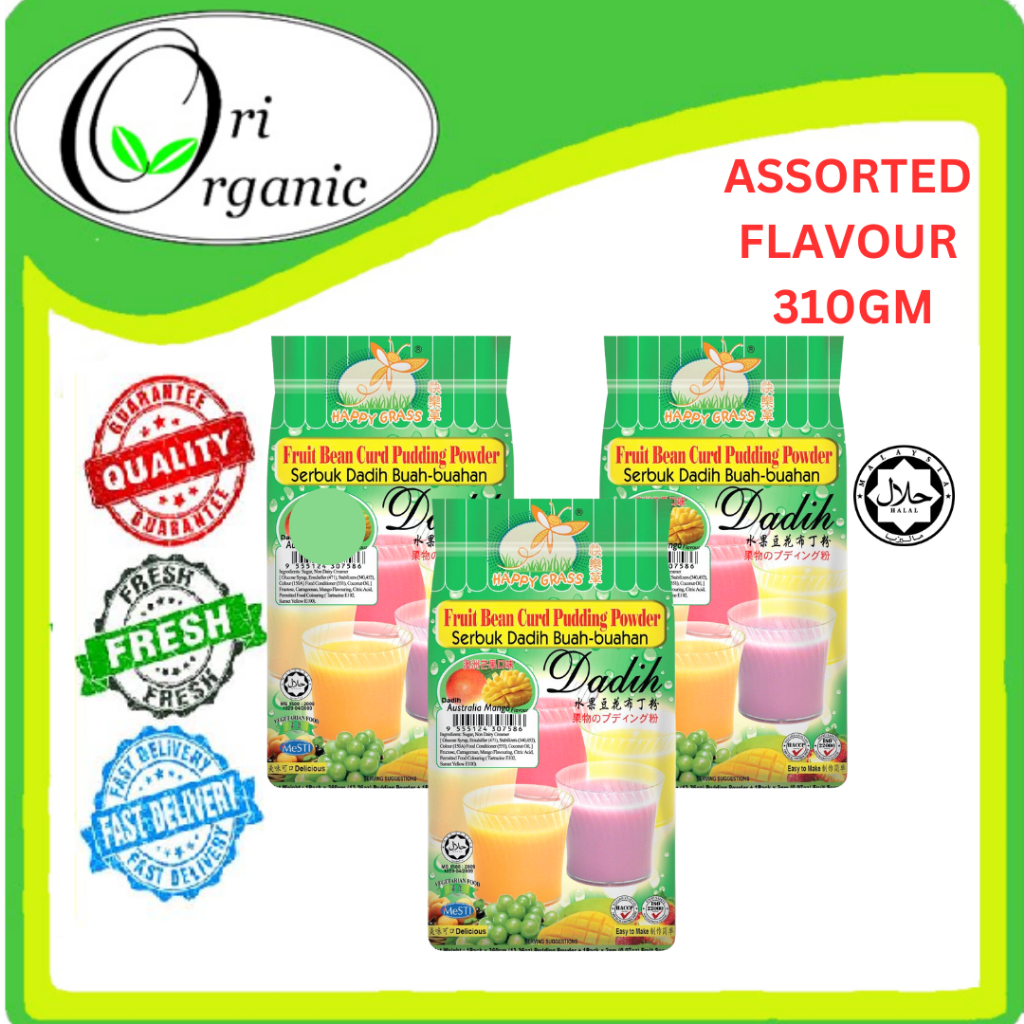 【HALAL】 Happy Grass DADIH Fruit Bean Curd Pudding Powder 310g Dadih Exp ...