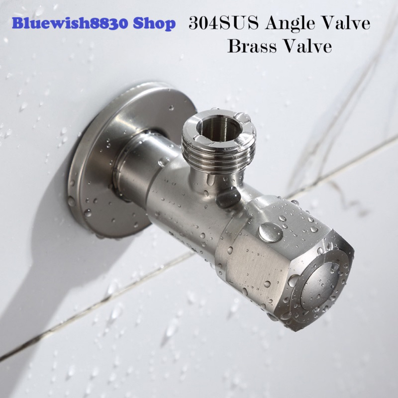 Angle Valve Stainless Steel SUS 304 Bathroom Angle Valve Quarter Turn ...