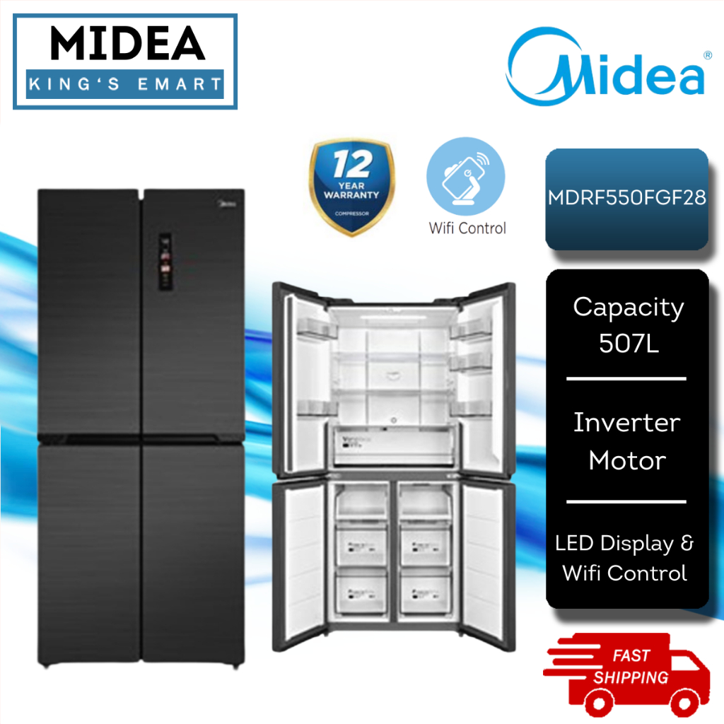 [FREE SHIPPING] MIDEA 507L Multi Door Inverter Refrigerator with WIFI Control MDRF550FGF28 / 4 ...