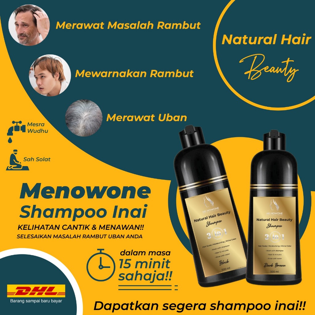 Shampoo Uban Menowone Ekstrak Inai Dan Argan Oil | Hair Color Hair Care ...