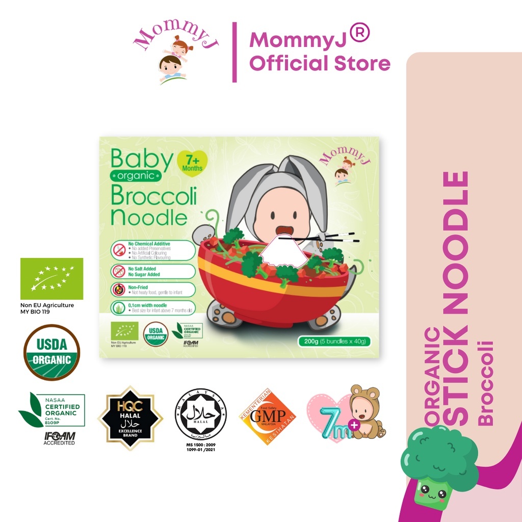 MommyJ Baby Organic Broccoli Stick Noodle 7m+ (200g) | Shopee Malaysia