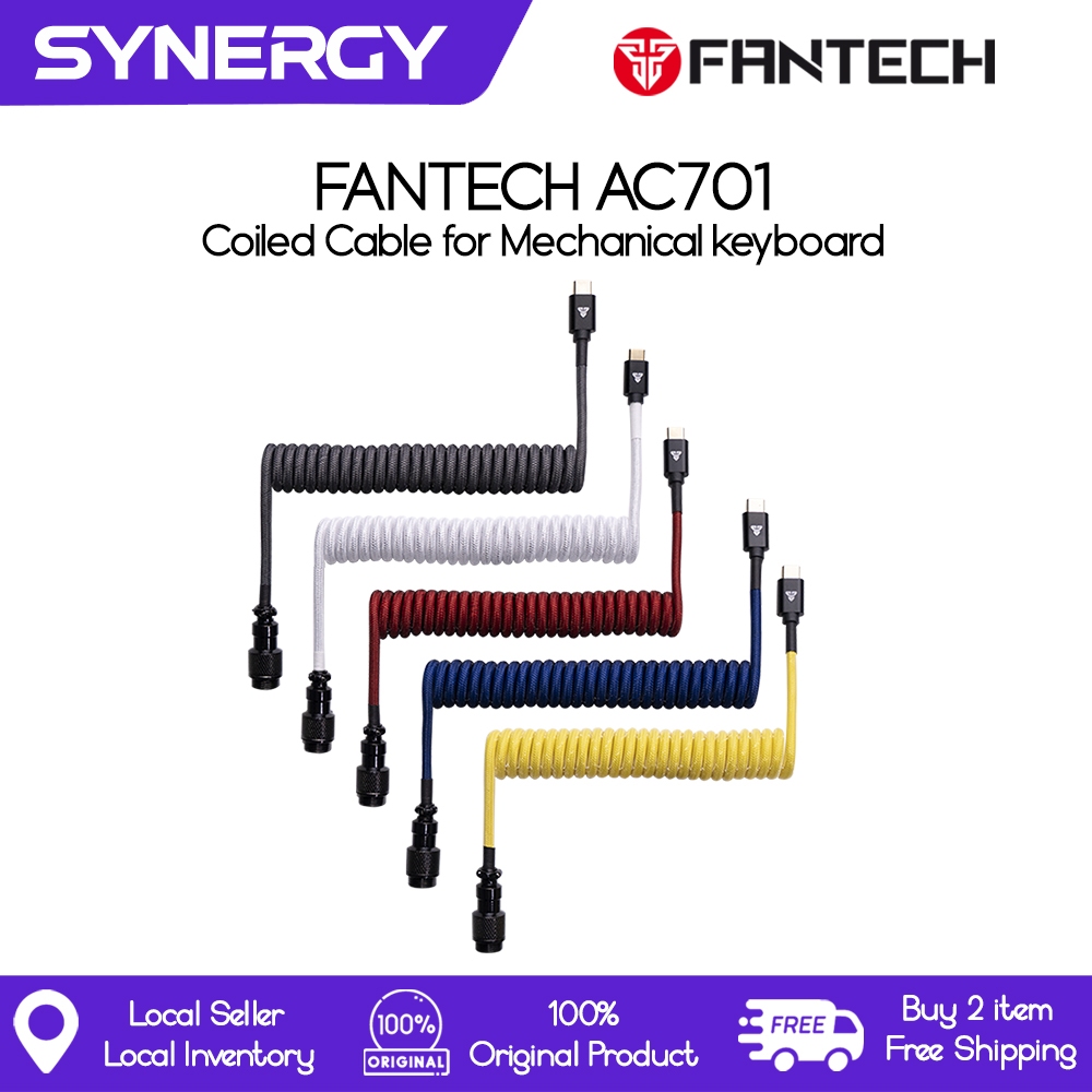 Fantech Coiled Cable AC701 Vibe Edition with GX12 Threaded Connector ...