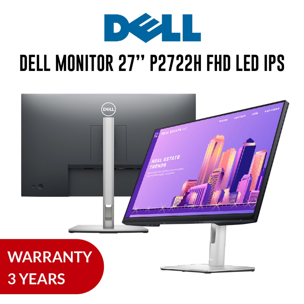 DELL MONITOR 27" P2722H FHD LED IPS | Shopee Malaysia