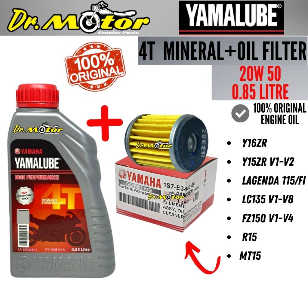 100% ORIGINAL Yamalube 4T Minyak Engine Fully SEMI Synthetic LUBRICANT ...