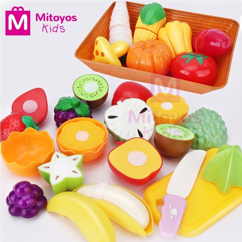 Mitoyos Satisfying Cutting Fruits Vegetable Velcro Toy ASMR Kids ...