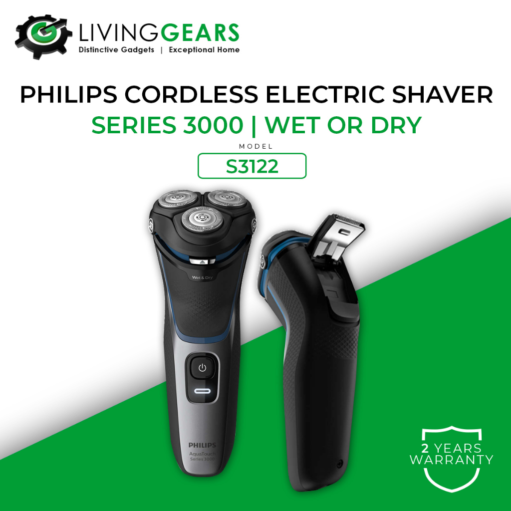 Philips S3122 Shaver Wet & Dry Electric Shaver Cordless Shaver Man Fast ...