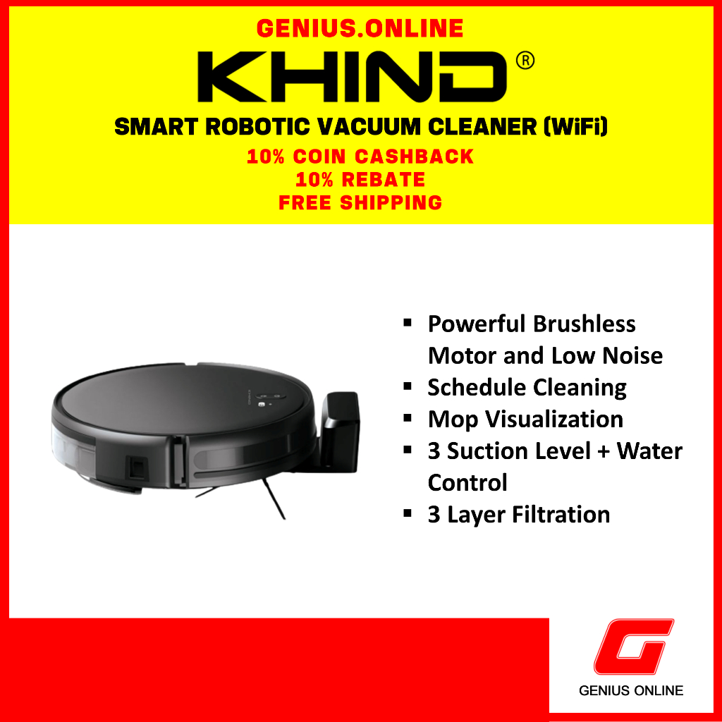 KHIND Smart WIFI Robotic Vacuum Intelligent Sensing System VC9E21 ...
