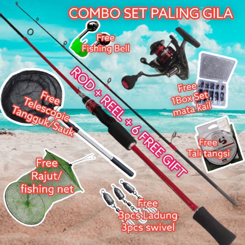 combo Spinning fishing set dengan berbagai Free gift (Limited time ...