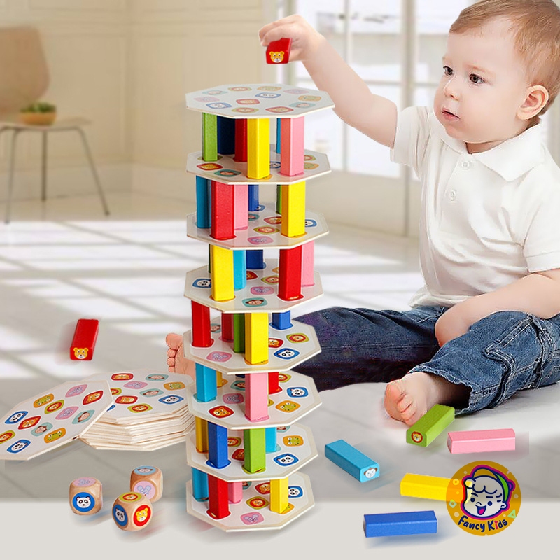 Wooden Stacking Blocks/Tumbling Tower Wood Block Stacking Game ...