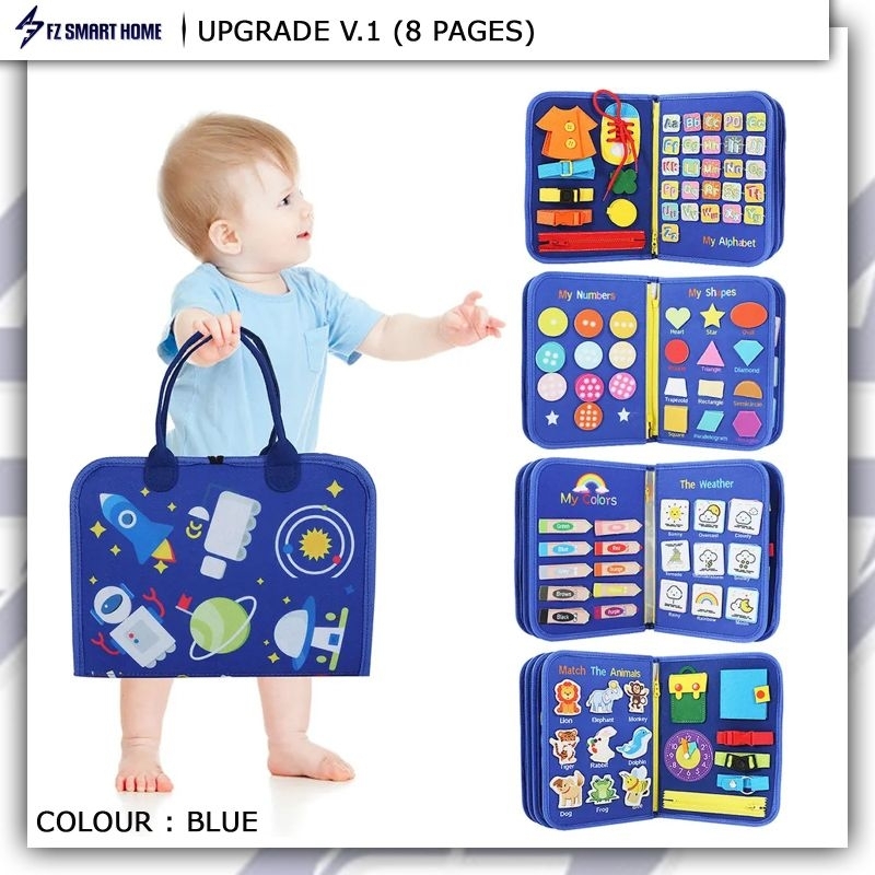 [FZSmartHome] Busy Book Baby Montessori Learning Mainan Baby Fine Motor ...