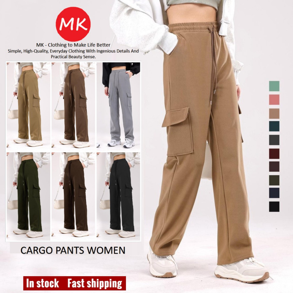 baju raya 2025 cargo pants women long pants women drawstring casual ...