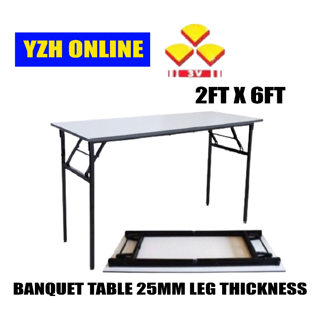 3V Heavy Duty Laminated Wood / PVC Top Banquet Table FoldingTable Meja ...