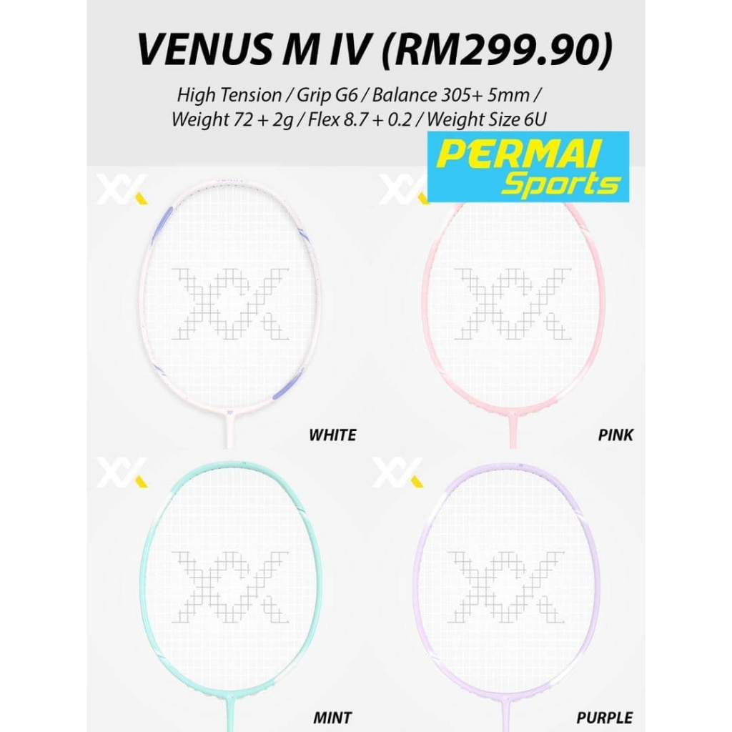 ***FREE String + Grip*** MAXX Badminton Racket Venus M IV (No Stringing ...