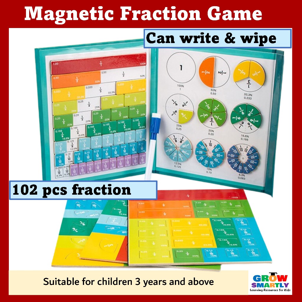Fraction Magnetic Toys Mathematics Preschool Teaching Aids Fraction ...