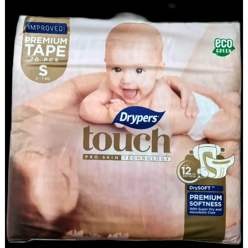 Drypers touch S size - 70 pcs ; M size - 64 pcs | Shopee Malaysia