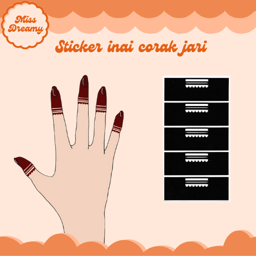 sticker inai celup jari Viral Inai Celup sticker inai corak henna ...