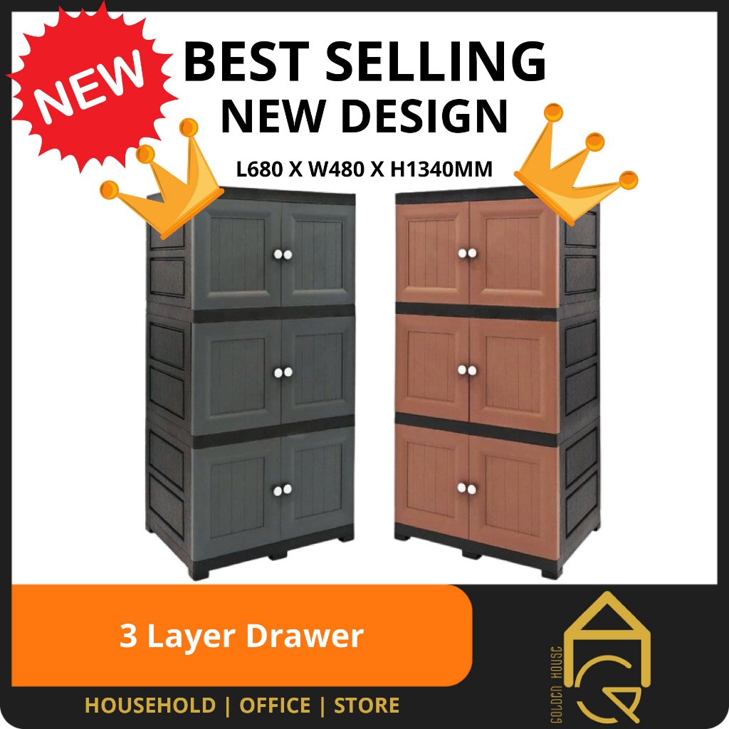 GDH Abbaware Wardrobe Wooden design / Almari Baju/ Storage Cabinet ...