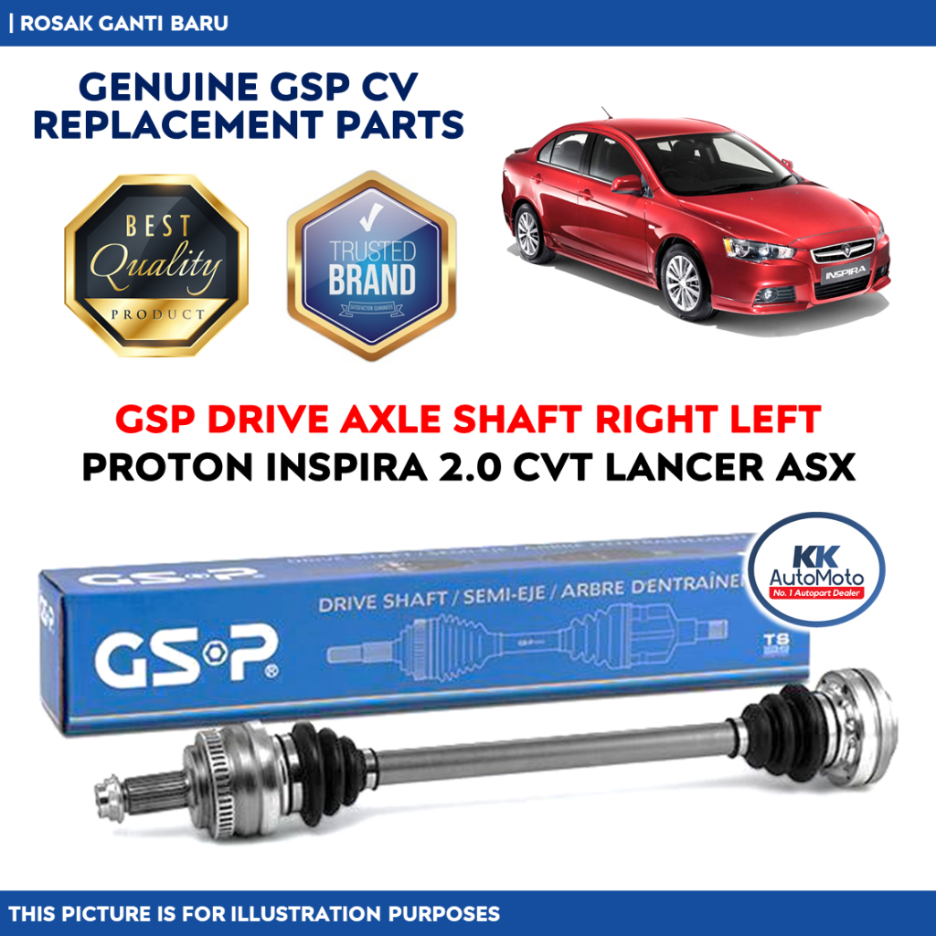 Genuine GSP Drive Shaft Proton Inspira CVT 2.0 Mitsubishi Lancer ASX ...
